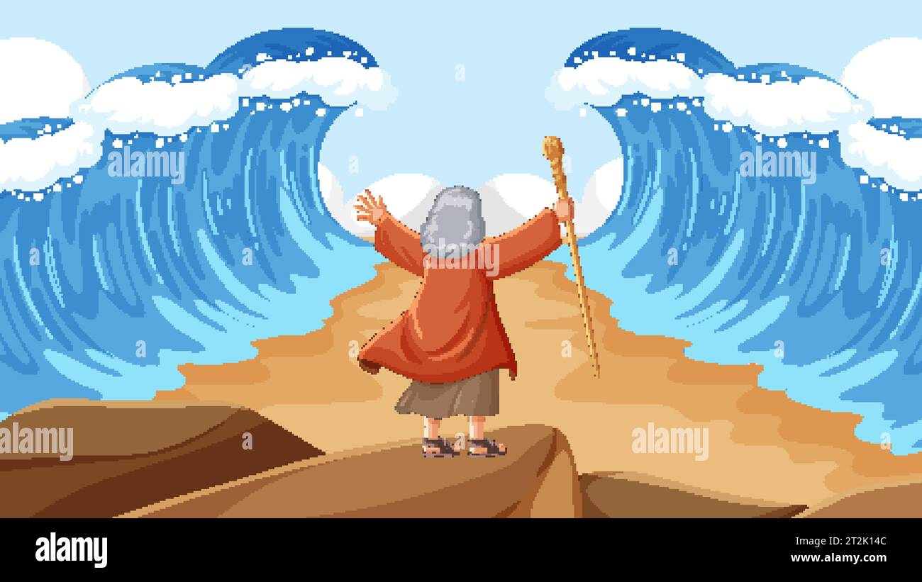 A vibrant and dynamic depiction of the religious Moses Bible story ...