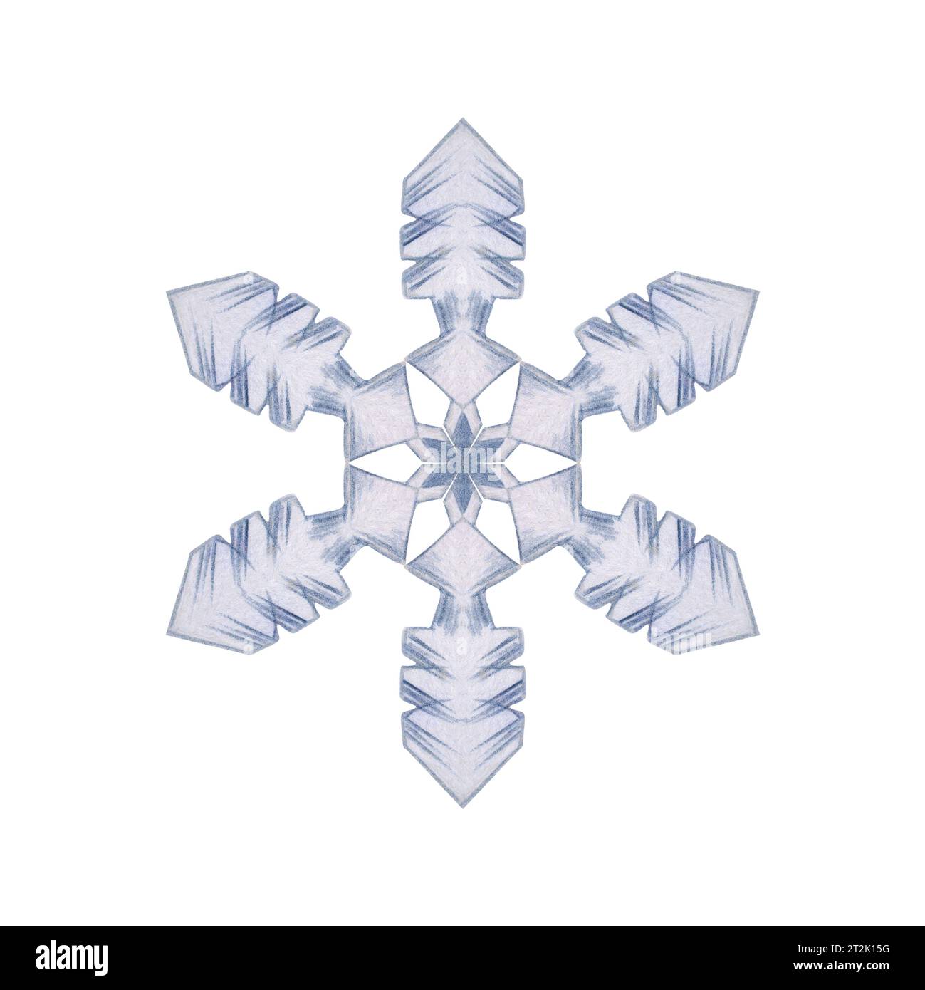 Hand drawn watercolor blue and silver snowflakes, water ice crystal ...