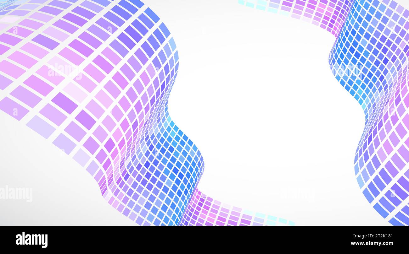 Abstract retro background. Waves are made of squares. Pixel art vector ...