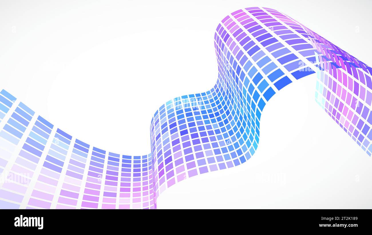 Abstract retro background. Waves are made of squares. Pixel art vector ...