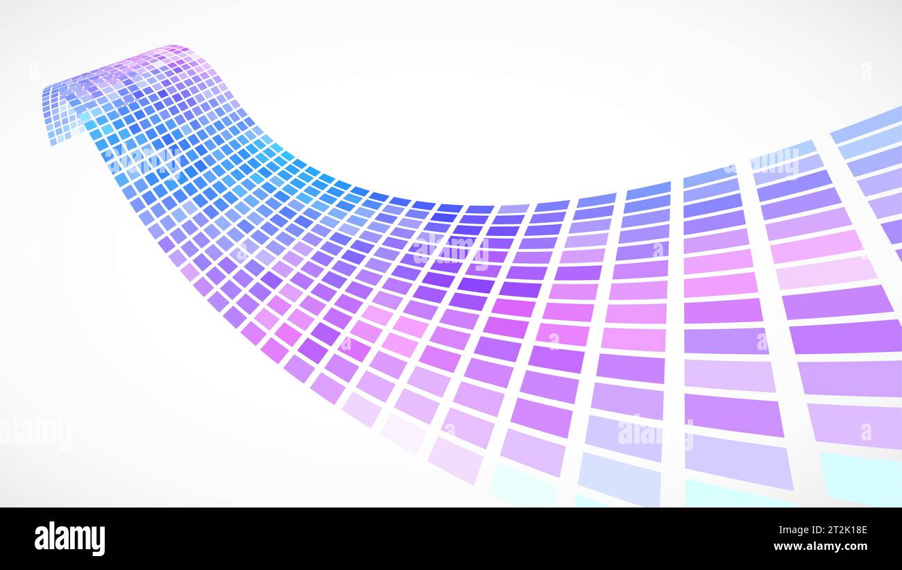 Abstract retro background. Waves are made of squares. Pixel art vector ...