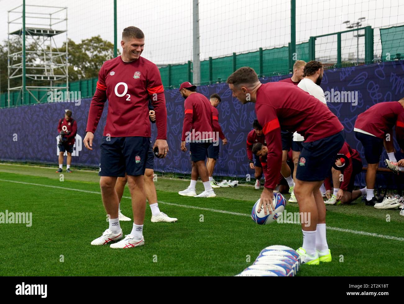 England captain Owen Farrell (left) and George Ford during a the team ...