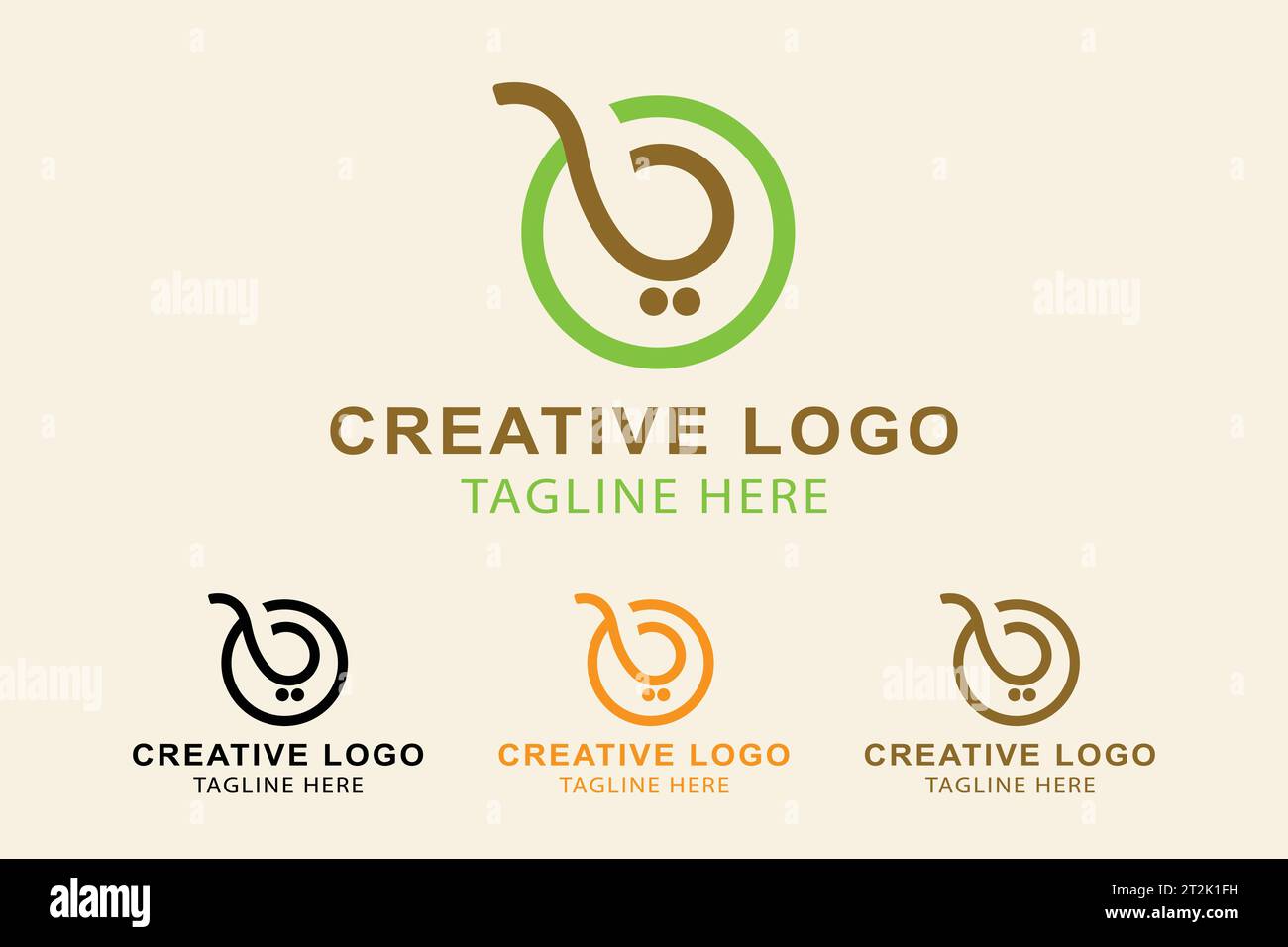 Logo trolley supermarket bag Stock Vector Images - Alamy