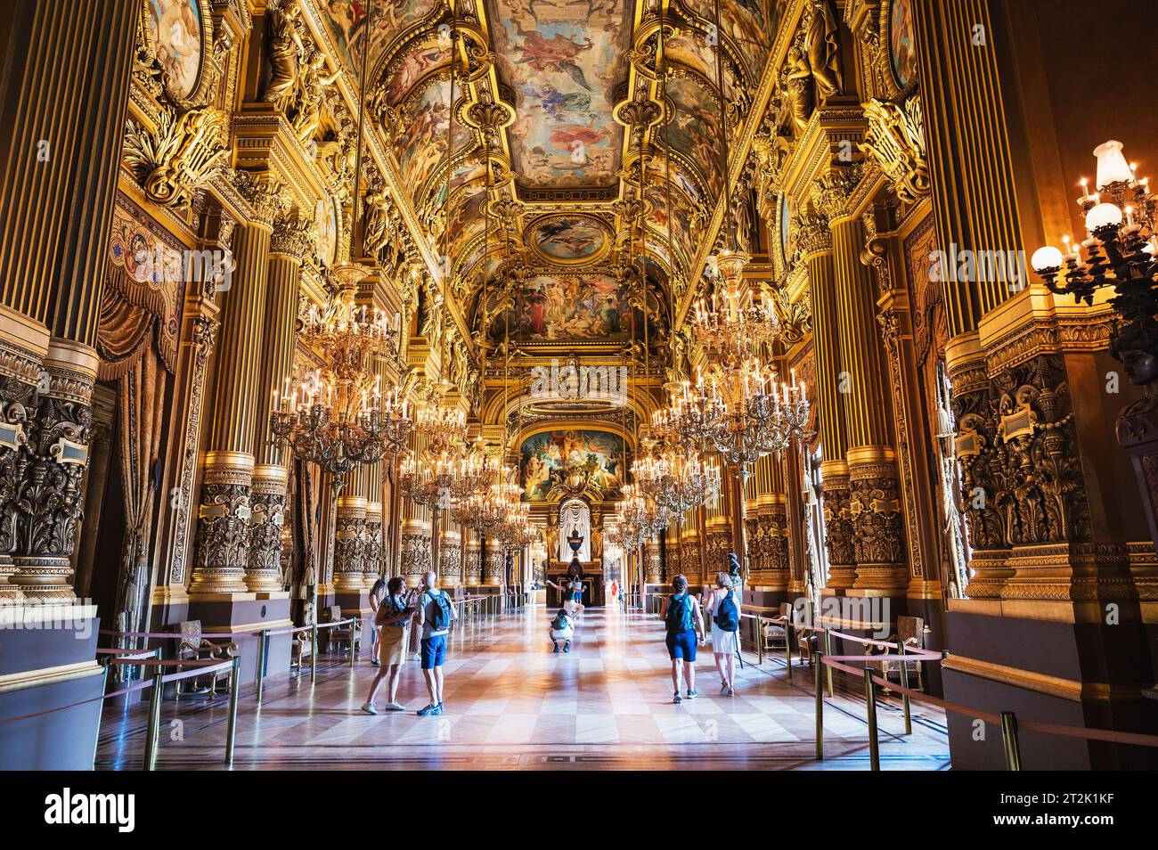 Paris, France - August 28 2022: Interior of Opera Garnier in Paris ...