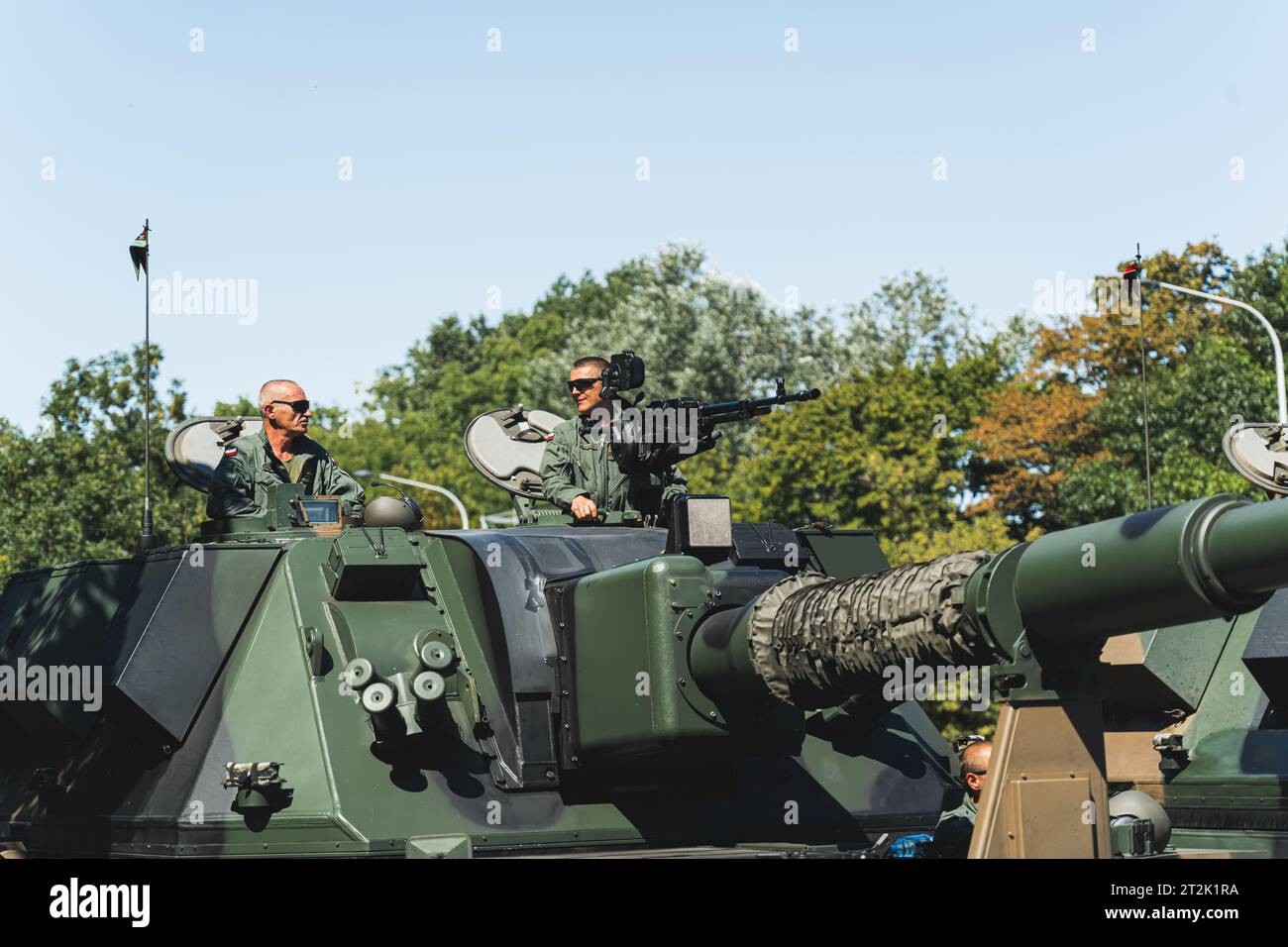 16.08.2023 Warsaw, Poland. Military parade with real-life soldiers ...