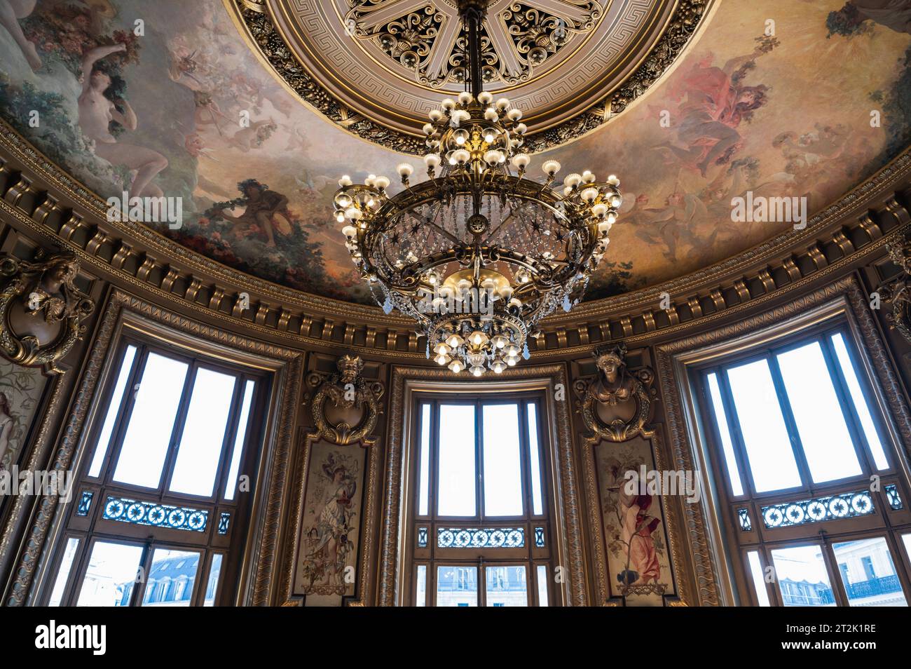 Paris, France - August 28 2022: Interior of Opera Garnier in Paris ...