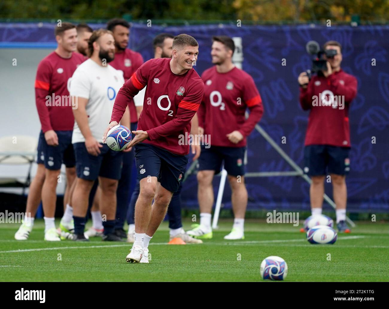 England captain Owen Farrell during a the team run training session at ...