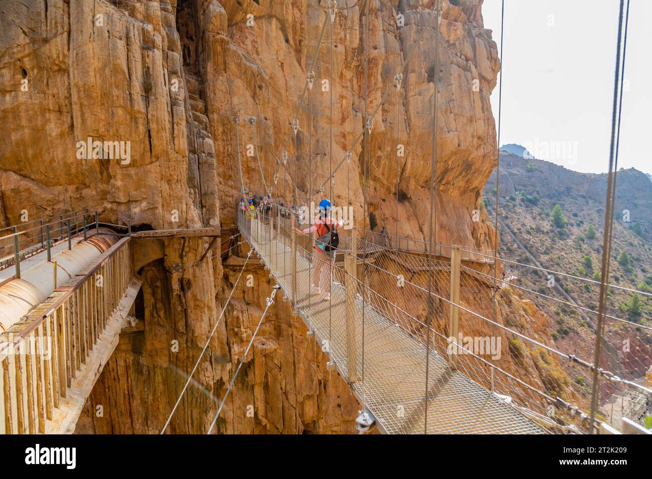 Caminito Del Rey, Spain, October 19, 2023: Visitors Walking Along the ...