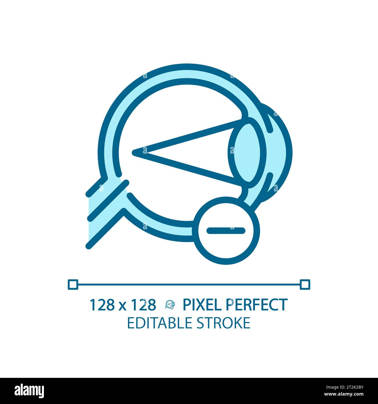 2D customizable simple thin linear blue myopia icon Stock Vector Image ...