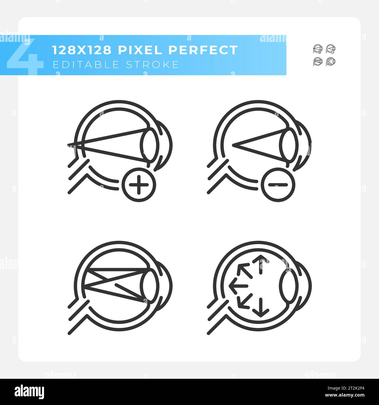 Customizable black simple eye care icons collection Stock Vector Image ...