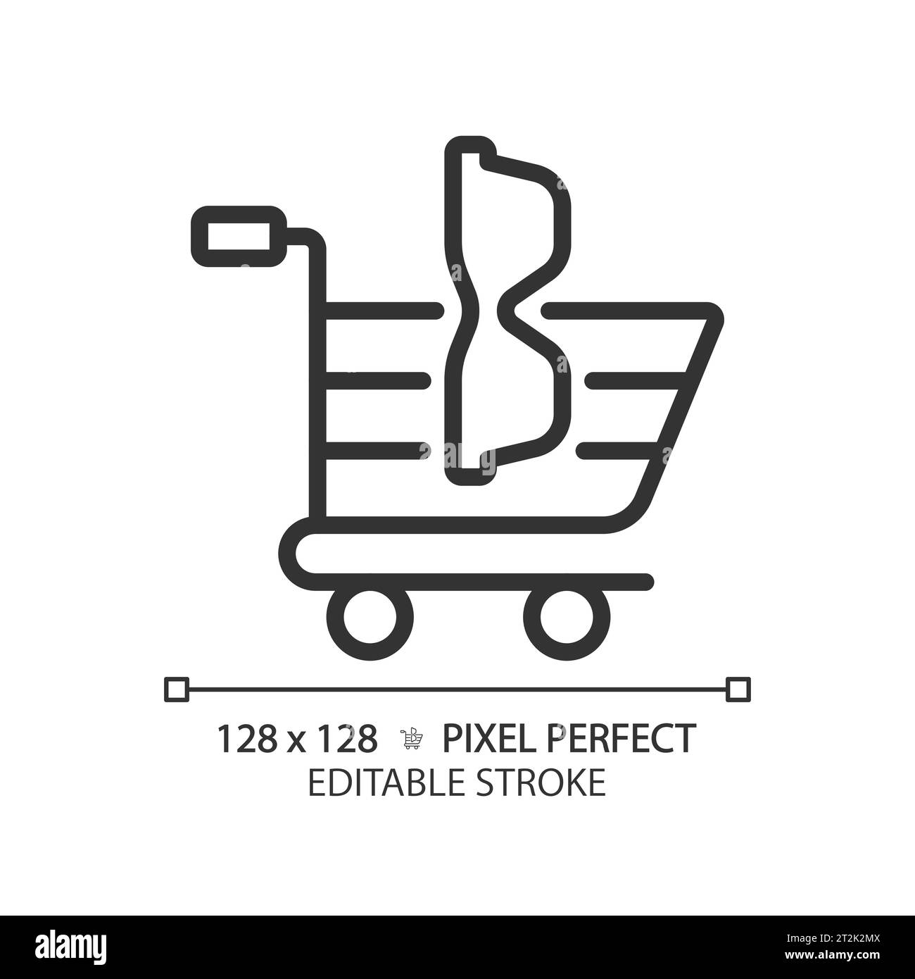2D thin linear black eyeglasses with shopping cart icon Stock Vector ...