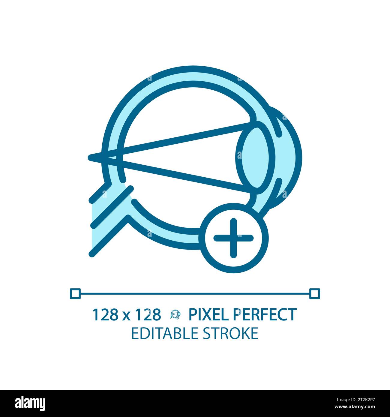 2D customizable simple thin linear blue hyperopia icon Stock Vector Image & Art - Alamy