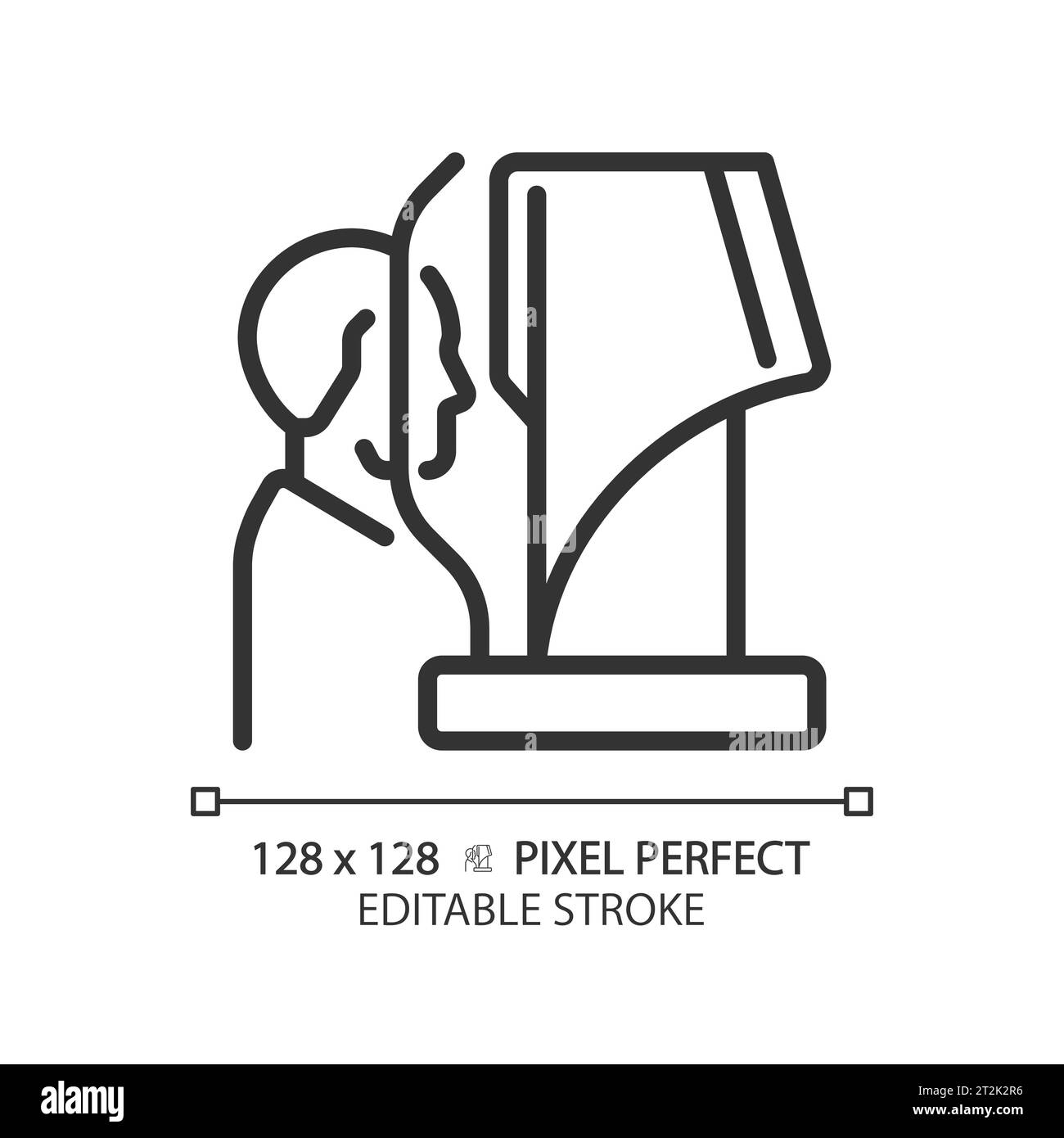 2D thin linear black computerized eye testing icon Stock Vector Image ...