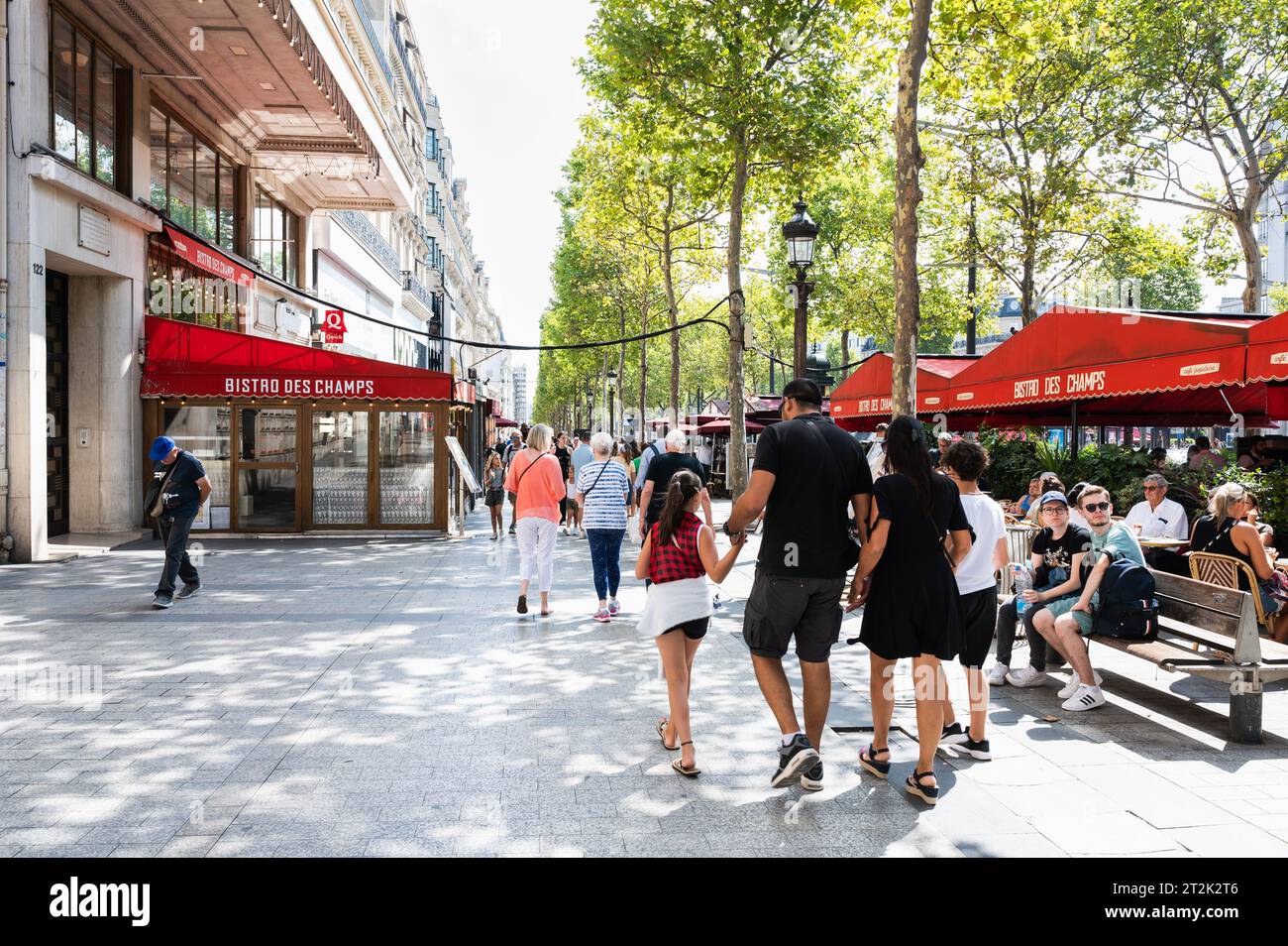 Paris, France - August 28 2022: Champs Elysees, avenue in the 8th ...