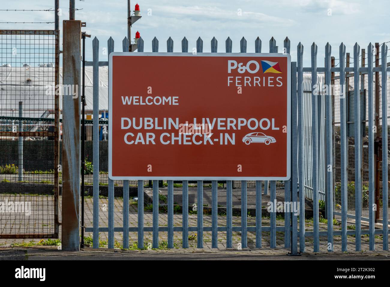Car check in signs for P&O Ferries at Dublin Port, Dublin, Ireland ...