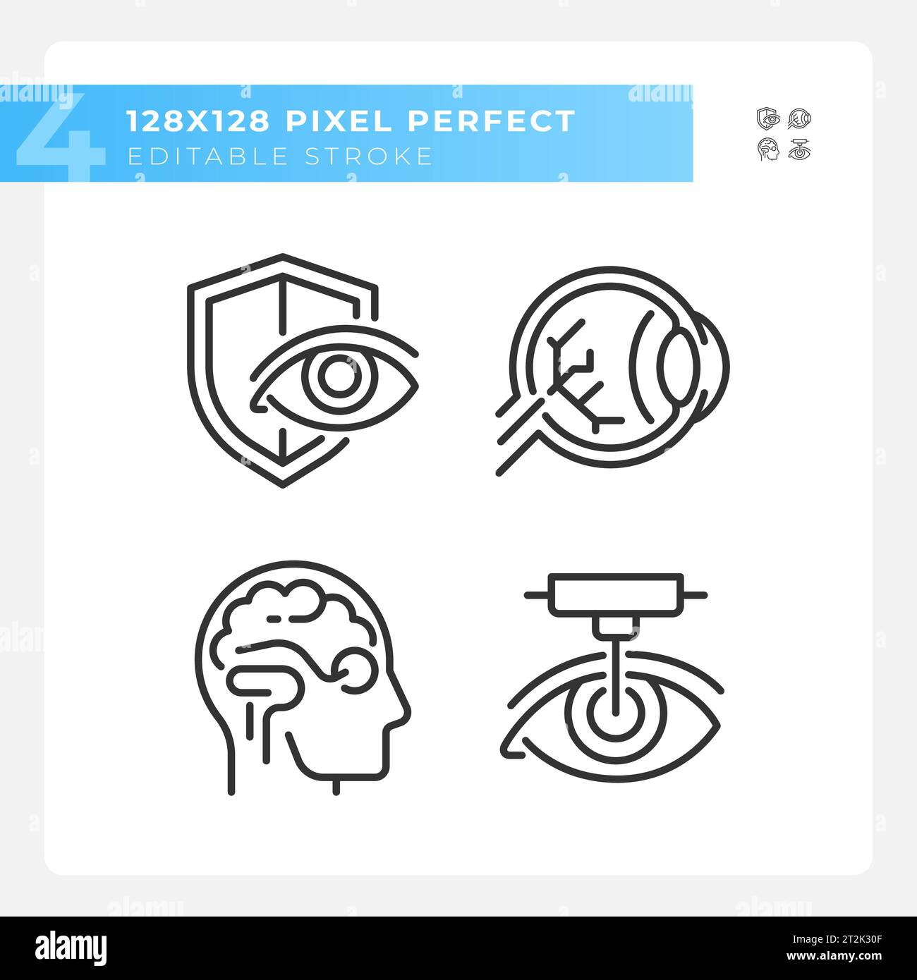 Customizable pixel perfect eye care icons set Stock Vector Image & Art ...