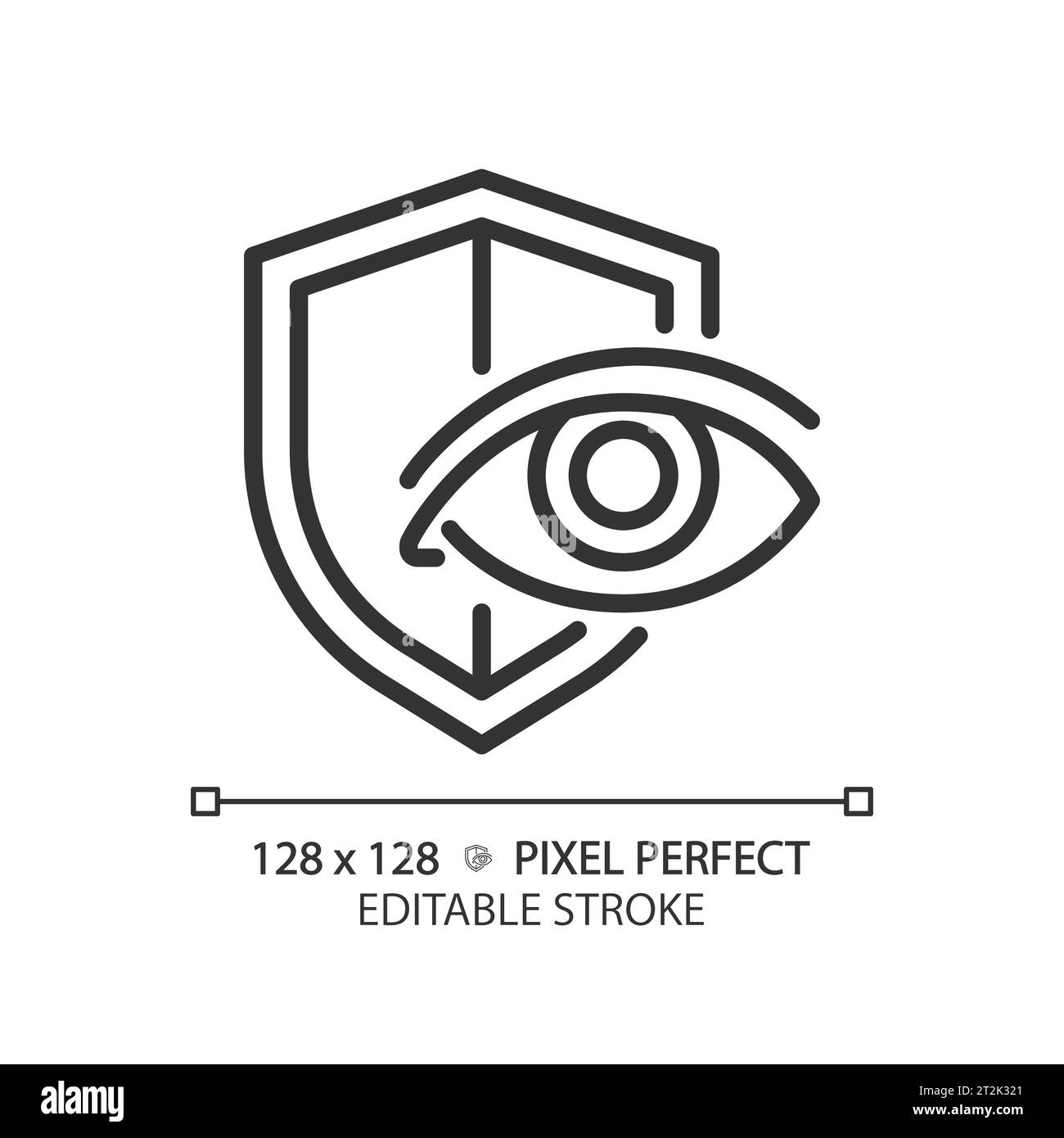 2D customizable simple thin linear black eye protection icon Stock ...