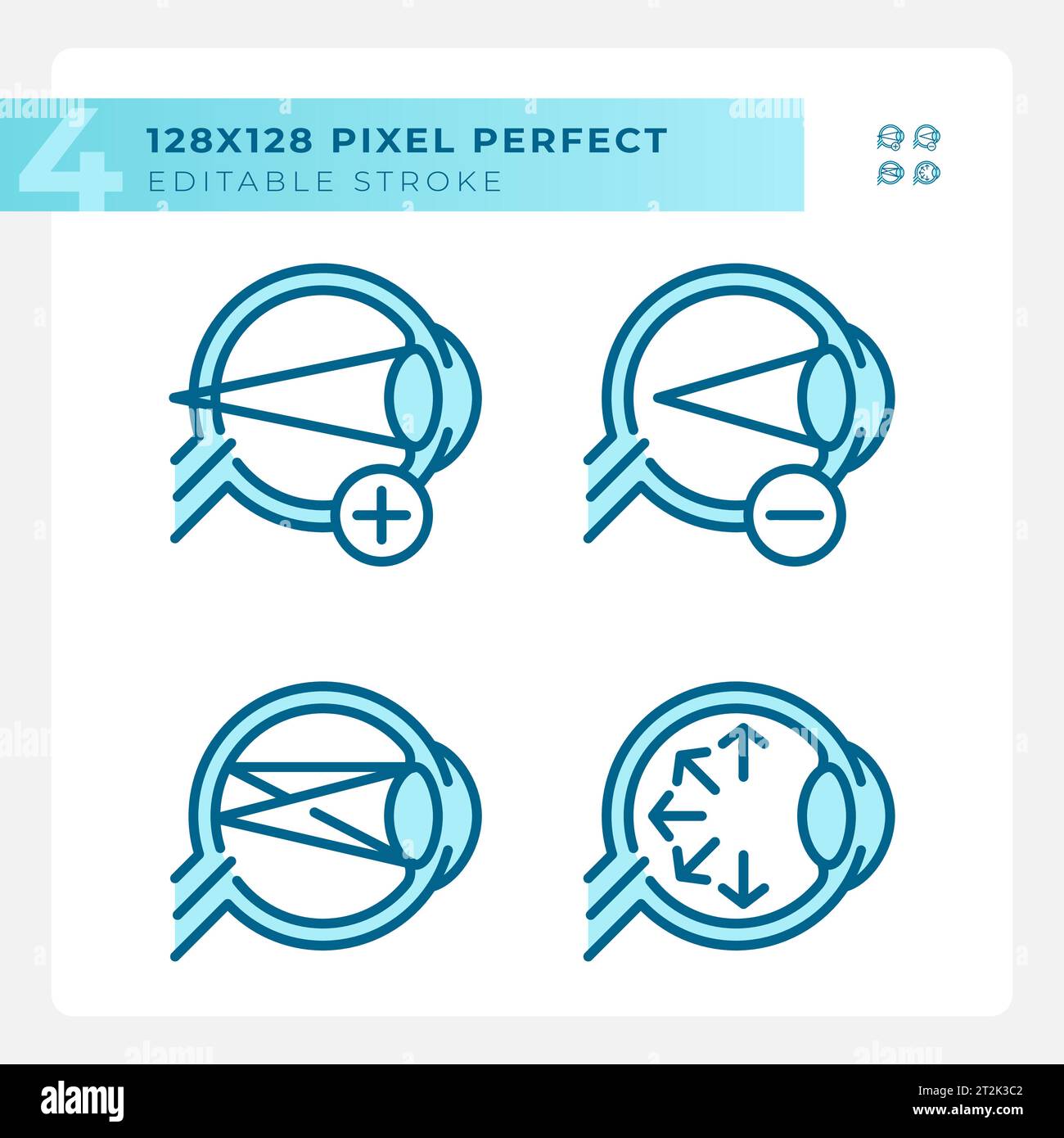 Customizable blue simple eye care icons collection Stock Vector Image ...