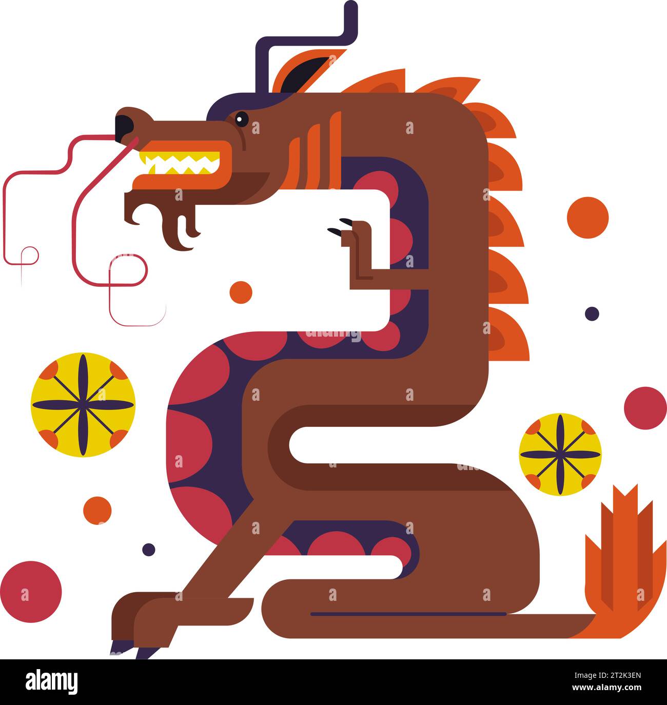 Chinese dragon, fantasy characters with horns Stock Vector Image & Art ...