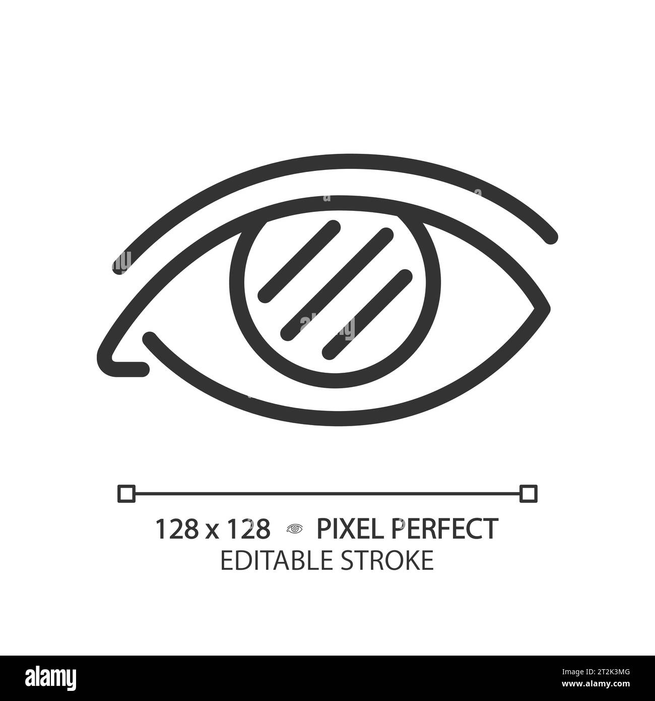 2D customizable simple thin linear black color blindness icon Stock ...