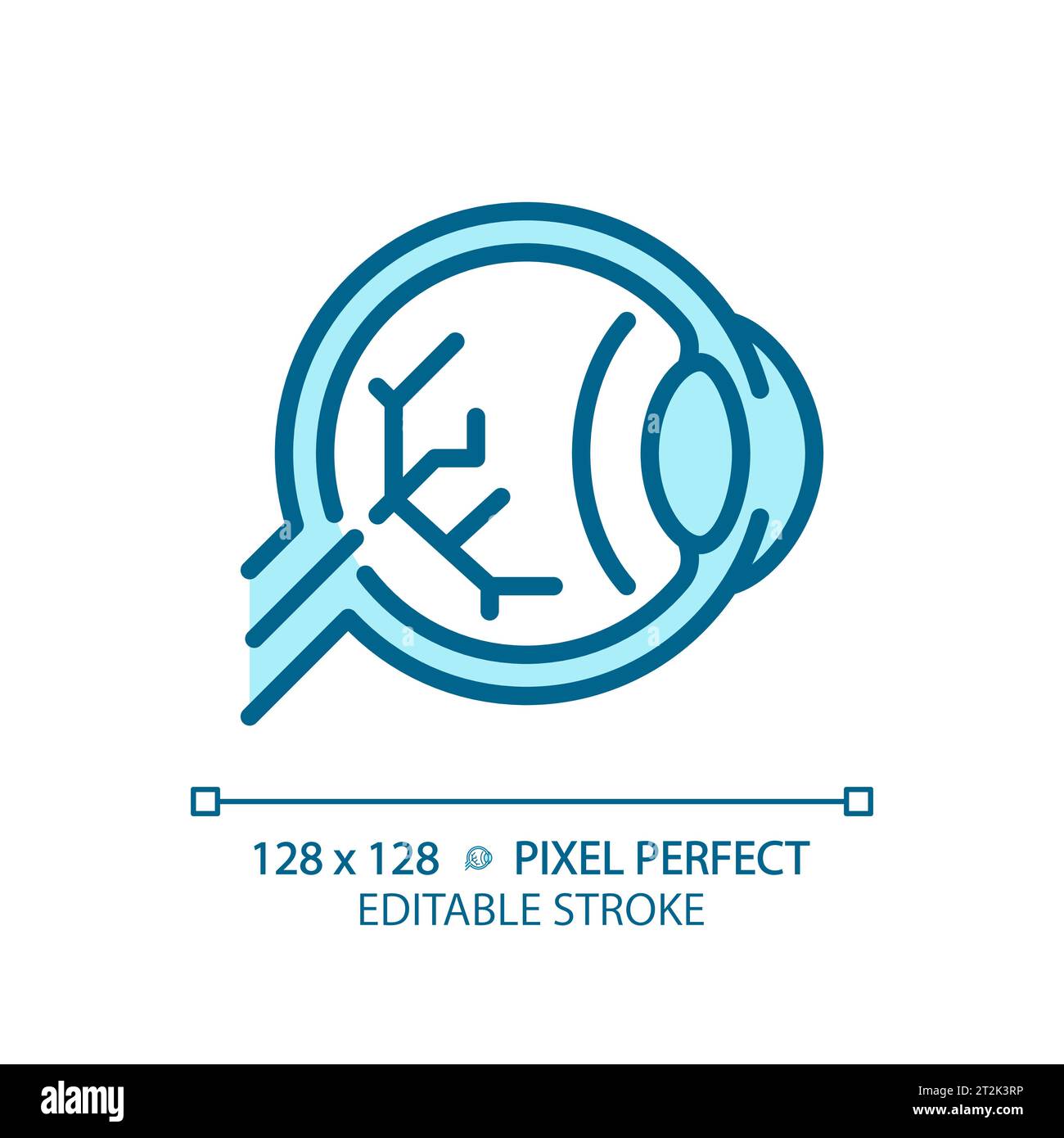 2D customizable simple thin linear blue eyestrain icon Stock Vector Image & Art - Alamy