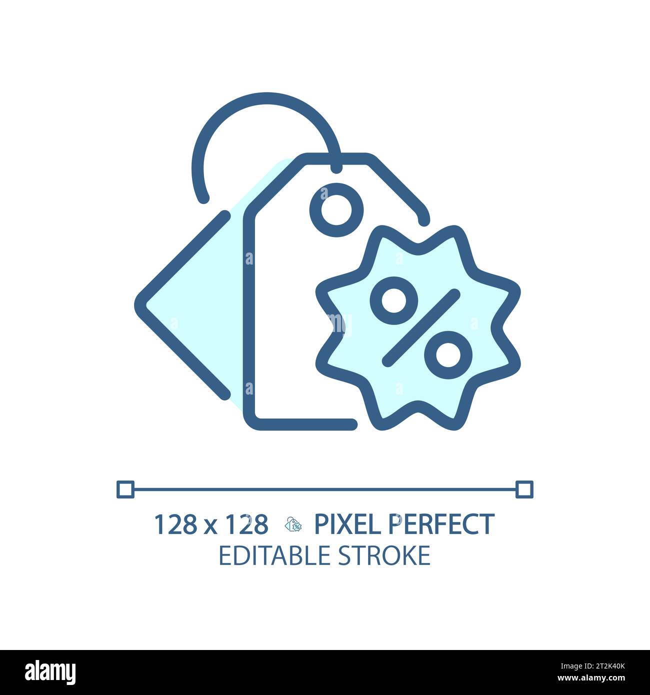 2D simple thin linear blue price tag icon Stock Vector Image & Art - Alamy