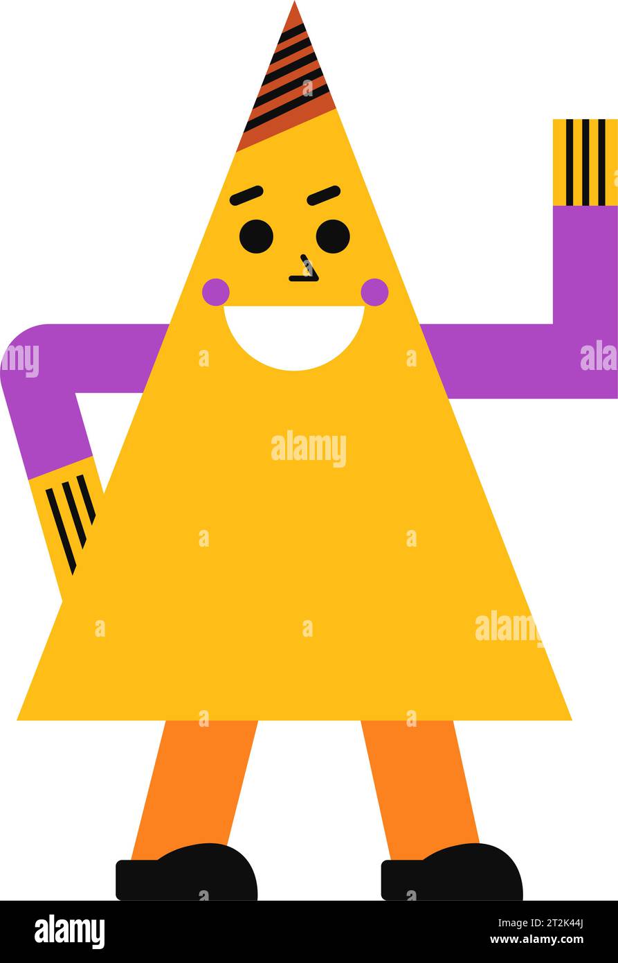 Dancing energized triangle character figure vector Stock Vector Image ...