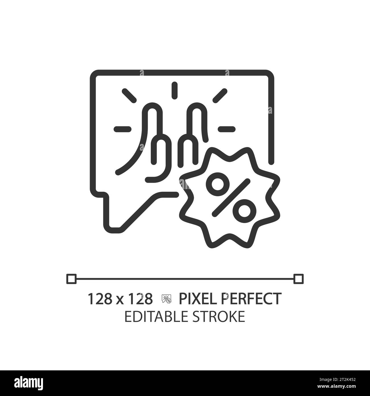 2D thin line black bubble message and discount icon Stock Vector Image ...