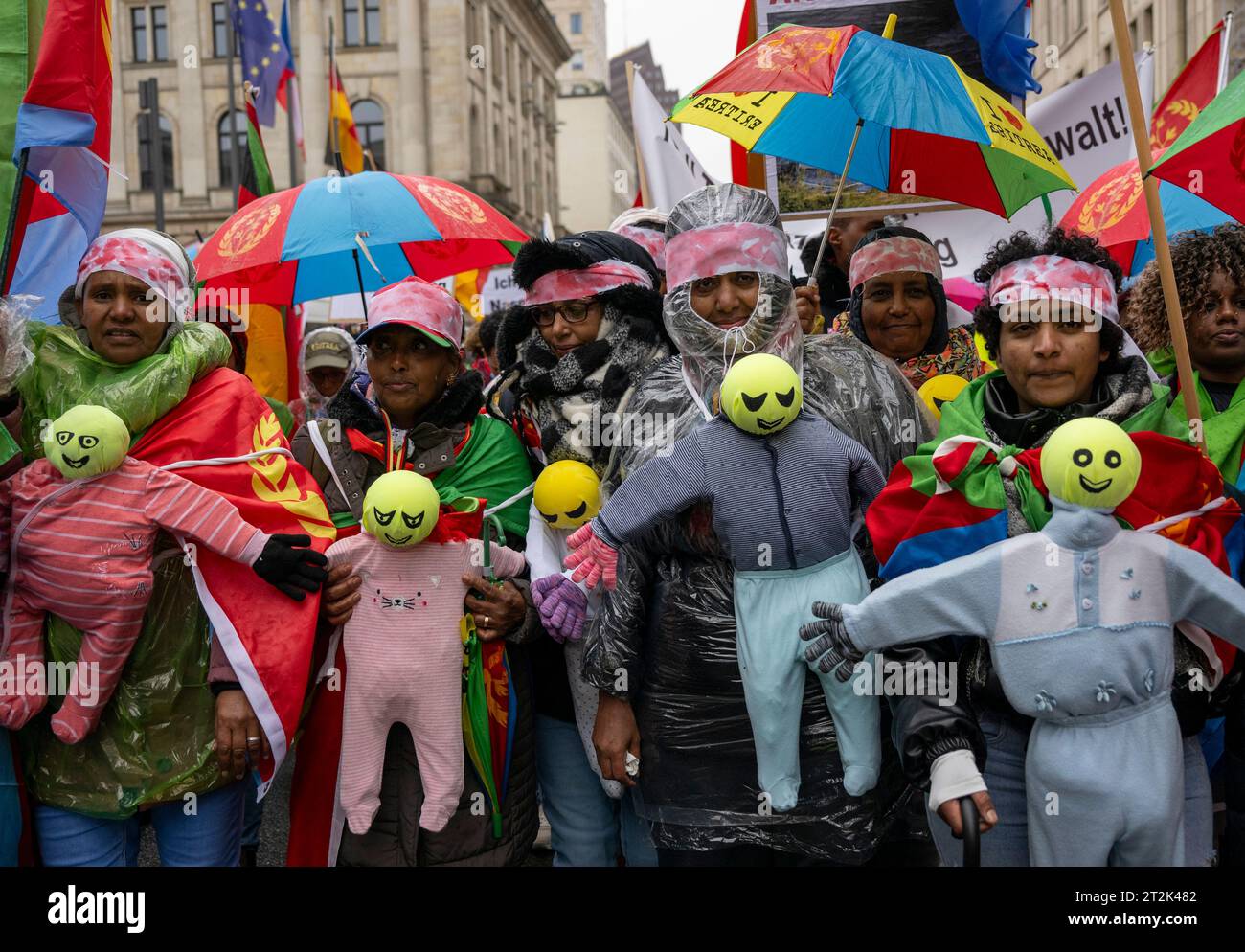 Berlin, Germany. 20th Oct, 2023. Participants of the demonstration ...