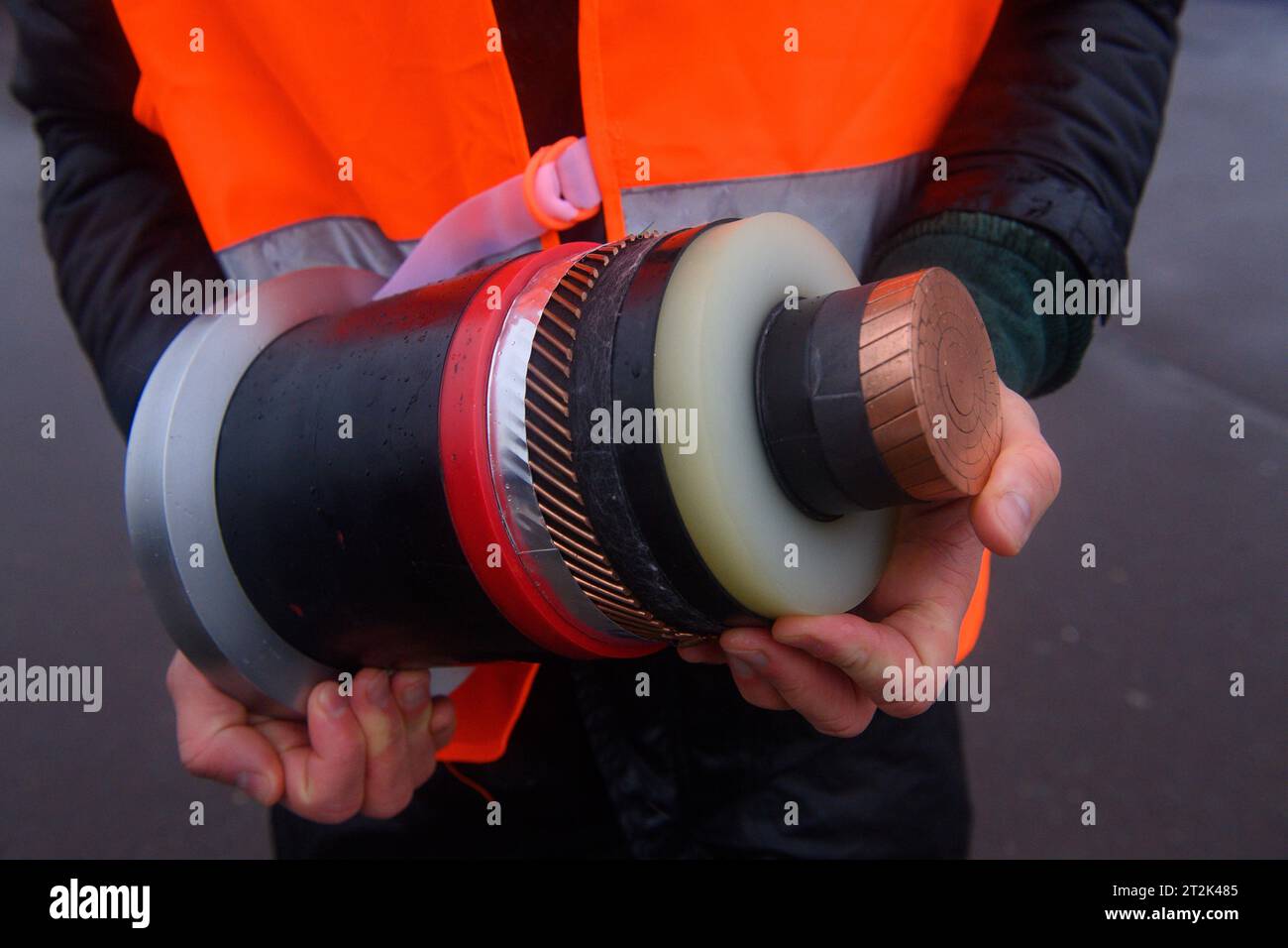 Magdeburg, Germany. 20th Oct, 2023. An employee of the company "50Hertz ...
