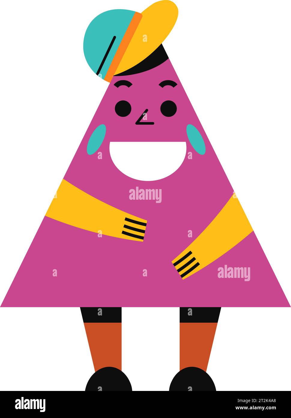 Boy character, triangle with smiling face vector Stock Vector Image ...