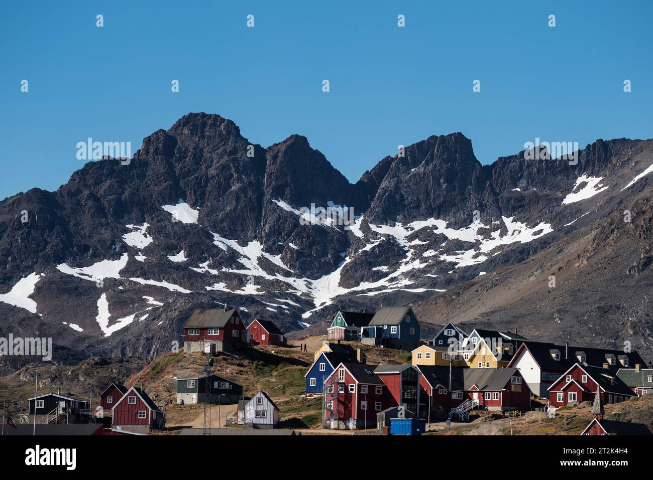 The colorful and remote village of Tasiilaq, east Greenland Stock Photo ...