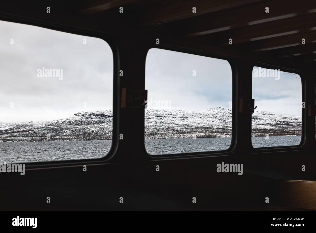 View from the window of a cruise ship in the lake in Finland Stock ...