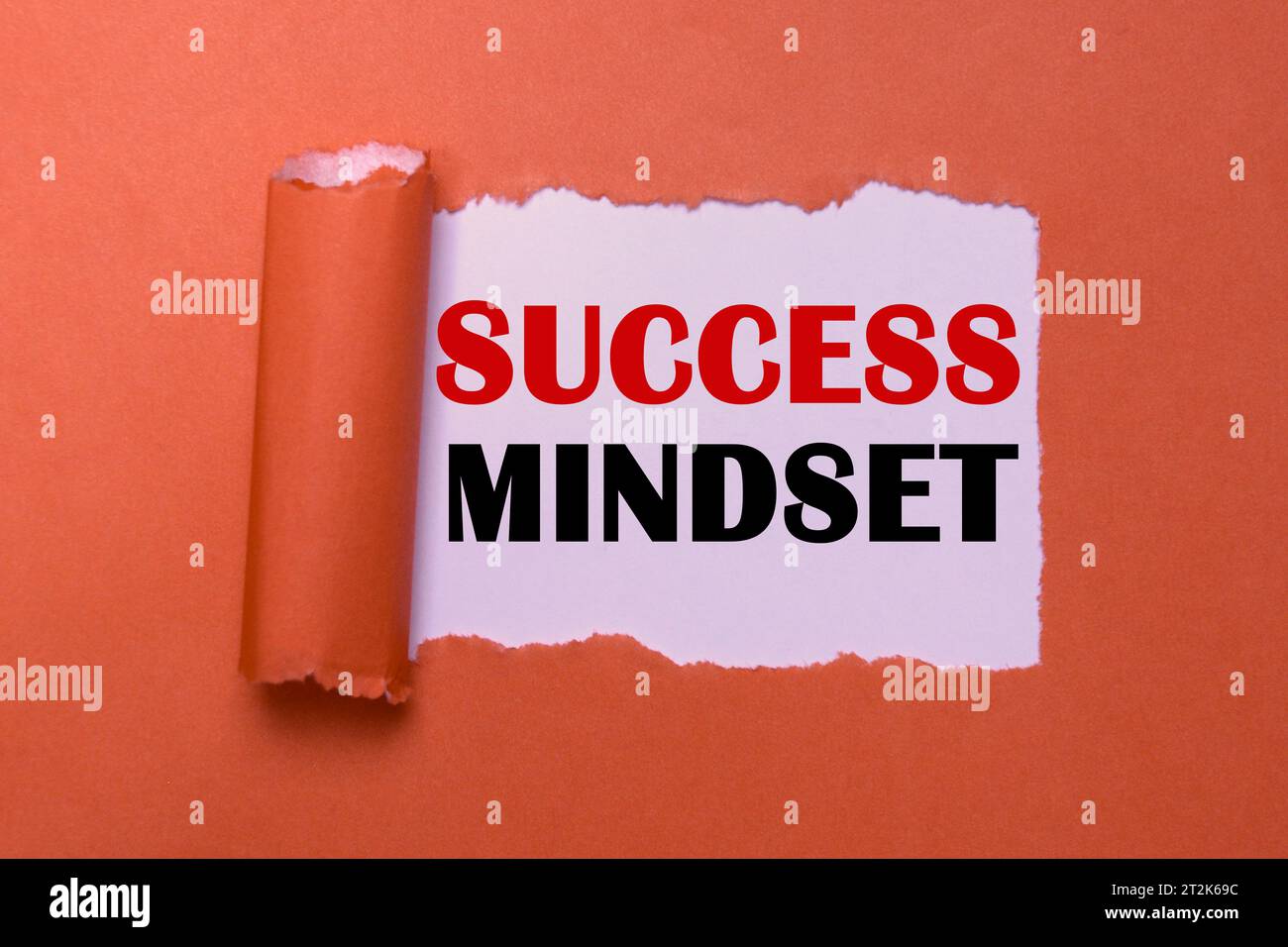 Success Mindset Concept on Torn Red Paper. Empowering Concept for ...