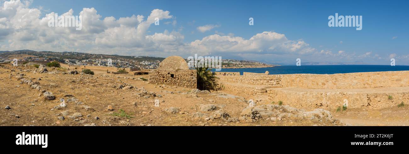 Fortress of Rethymno, Crete, Greece, with historic walls Stock Photo ...