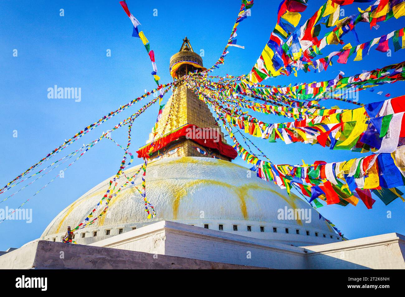 Prayer flags by stupa hi-res stock photography and images - Alamy