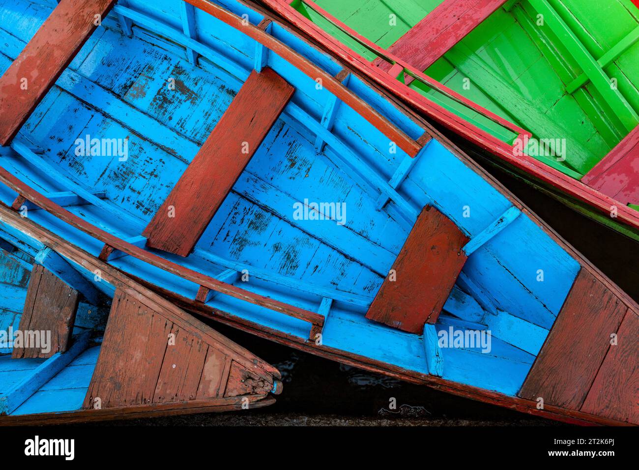 Colorful Fishing Boats on Phewa Lake Stock Photo - Alamy