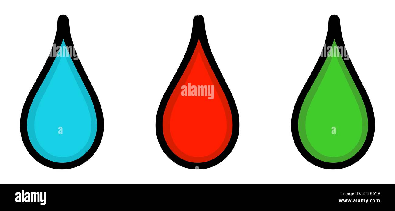 Liquid drop icon. Set of colored drop icons isolated. Vector ...
