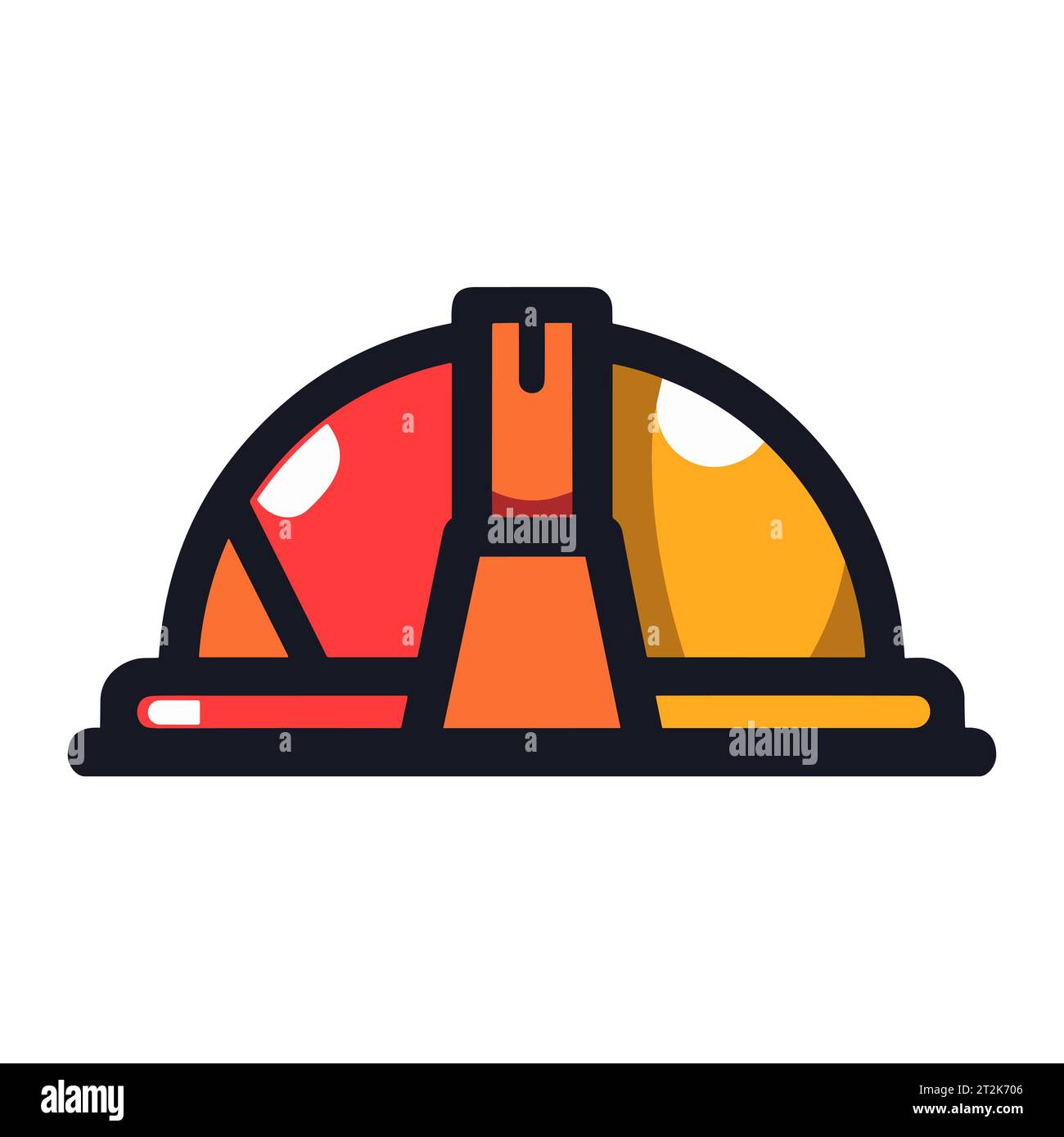 Construction helmet icon in flat style. Construction hard hat icon ...