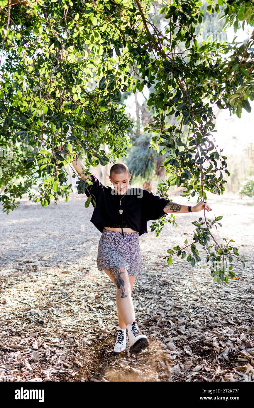 Portrait of Non Binary Person with Shaved Head in San Diego Stock Photo ...