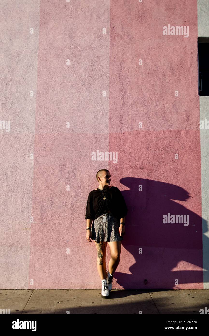 Portrait of Non Binary Person with Shaved Head in San Diego Stock Photo ...