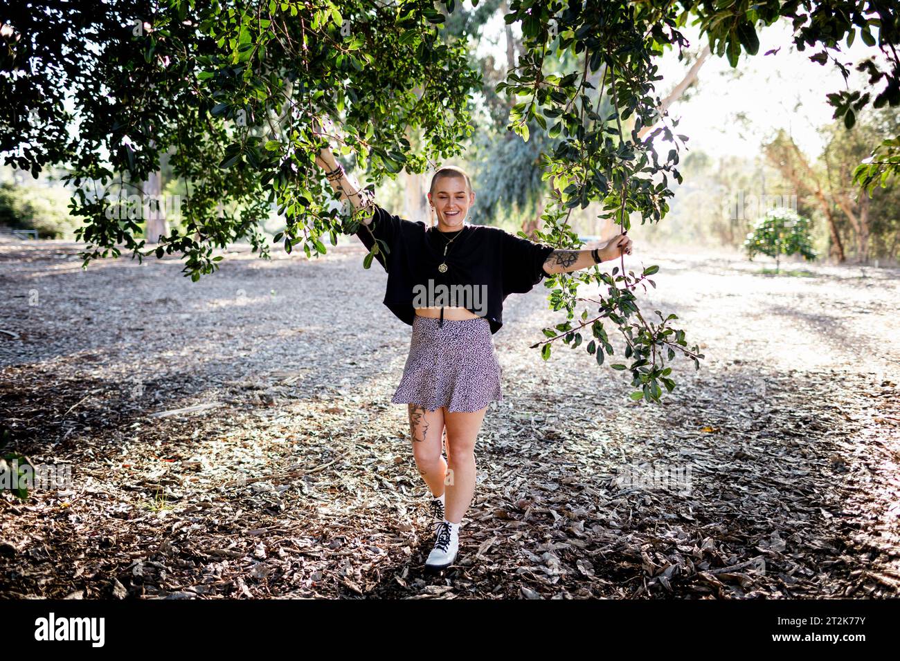 Portrait of Non Binary Person with Shaved Head in San Diego Stock Photo ...