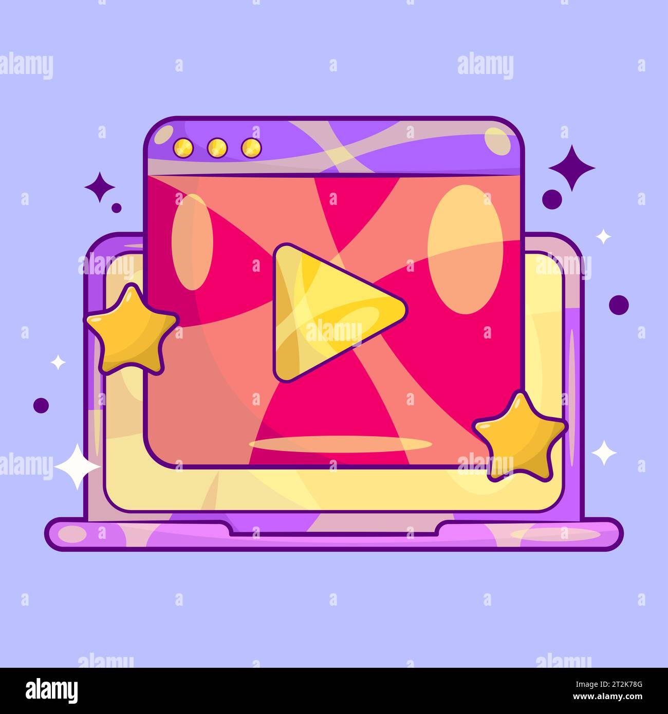 Online Video Streaming Illustration with Laptop Vector Stock Photo - Alamy