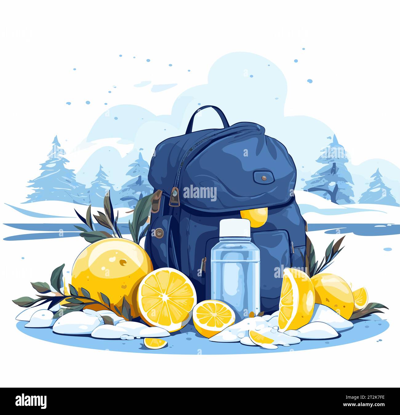 Backpack with bottle Stock Vector Images - Alamy