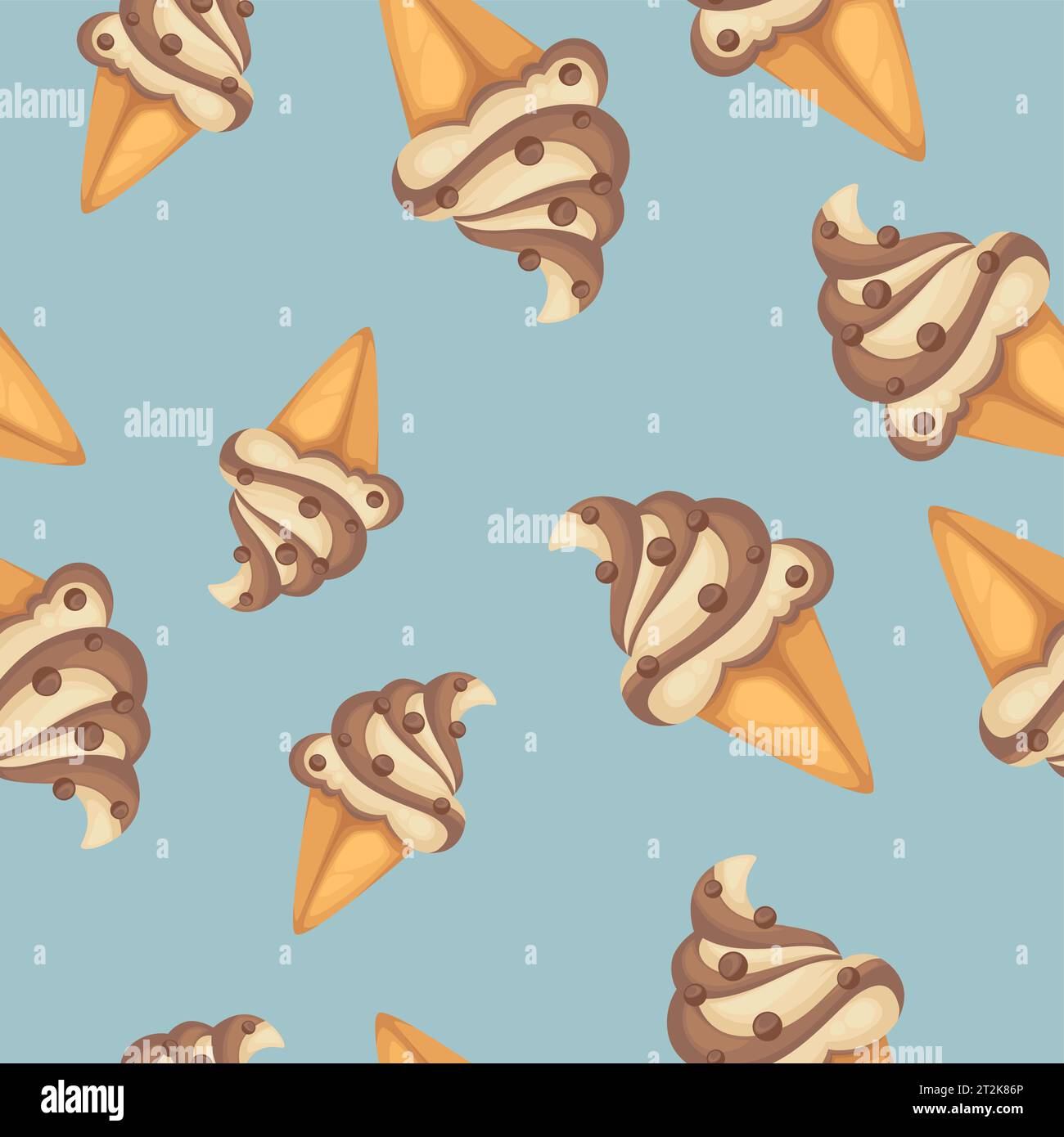 Ice cream sweet dessert in crunchy wafer cone Stock Vector Image & Art ...