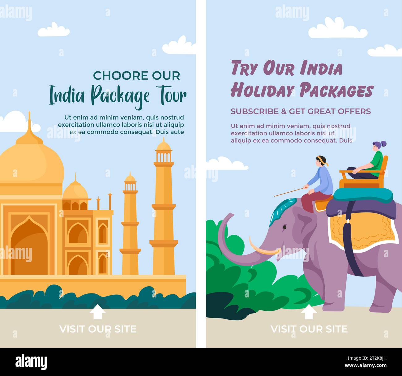 Choose your India package tour, try tour vector Stock Vector Image ...