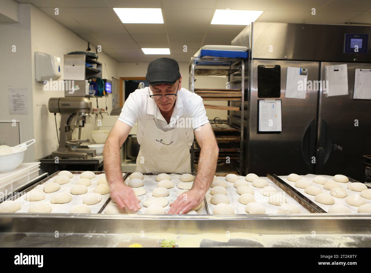 Baker Gary Bland preparing Stotties at the Big River bakery in ...