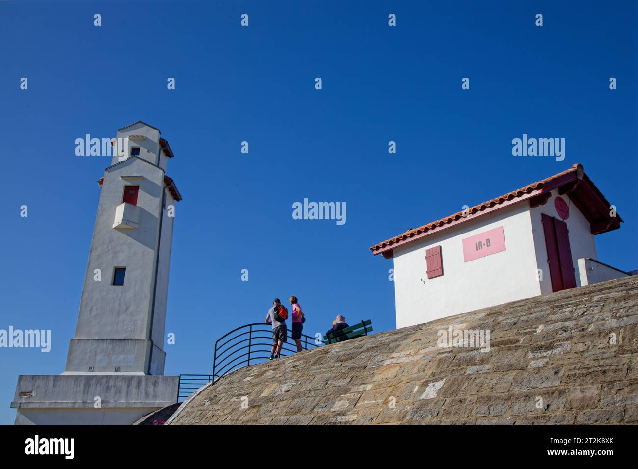 ST-JEAN DE LUZ, FRANCE, September 23, 2023 : Lighthouse and sea walls ...