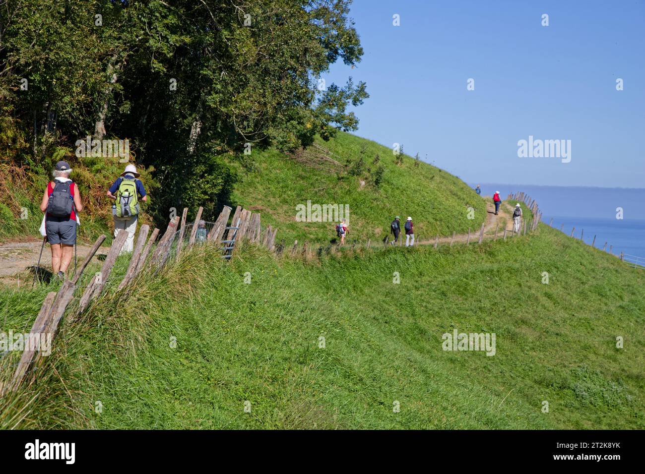 ZUMAIA, SPAIN, September 25, 2023 : Pilgrims on the way to Santiago de ...