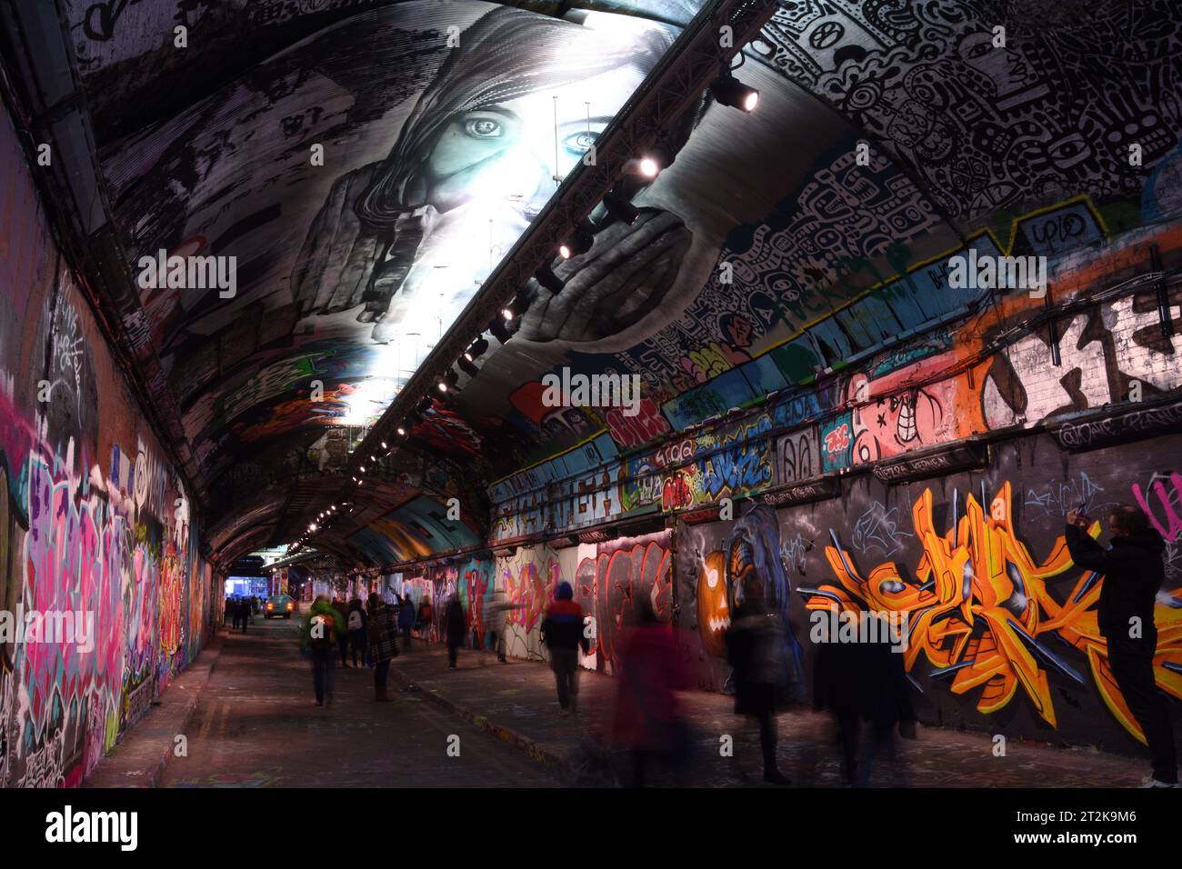 London’s Leake Street Art and Graffiti tunnel, under Waterloo train ...